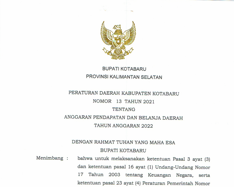 Peraturan Daerah Kabupaten Kotabaru Nomor 4 Tahun 2020 tentang Izin ...